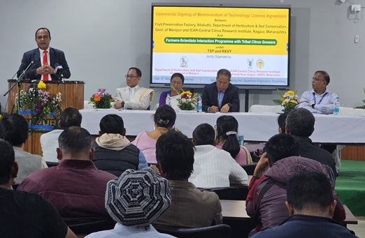 Icar Ccri Inks Moa With Magfruit For Licensing Citrus Based Processed Products In Manipur Icar